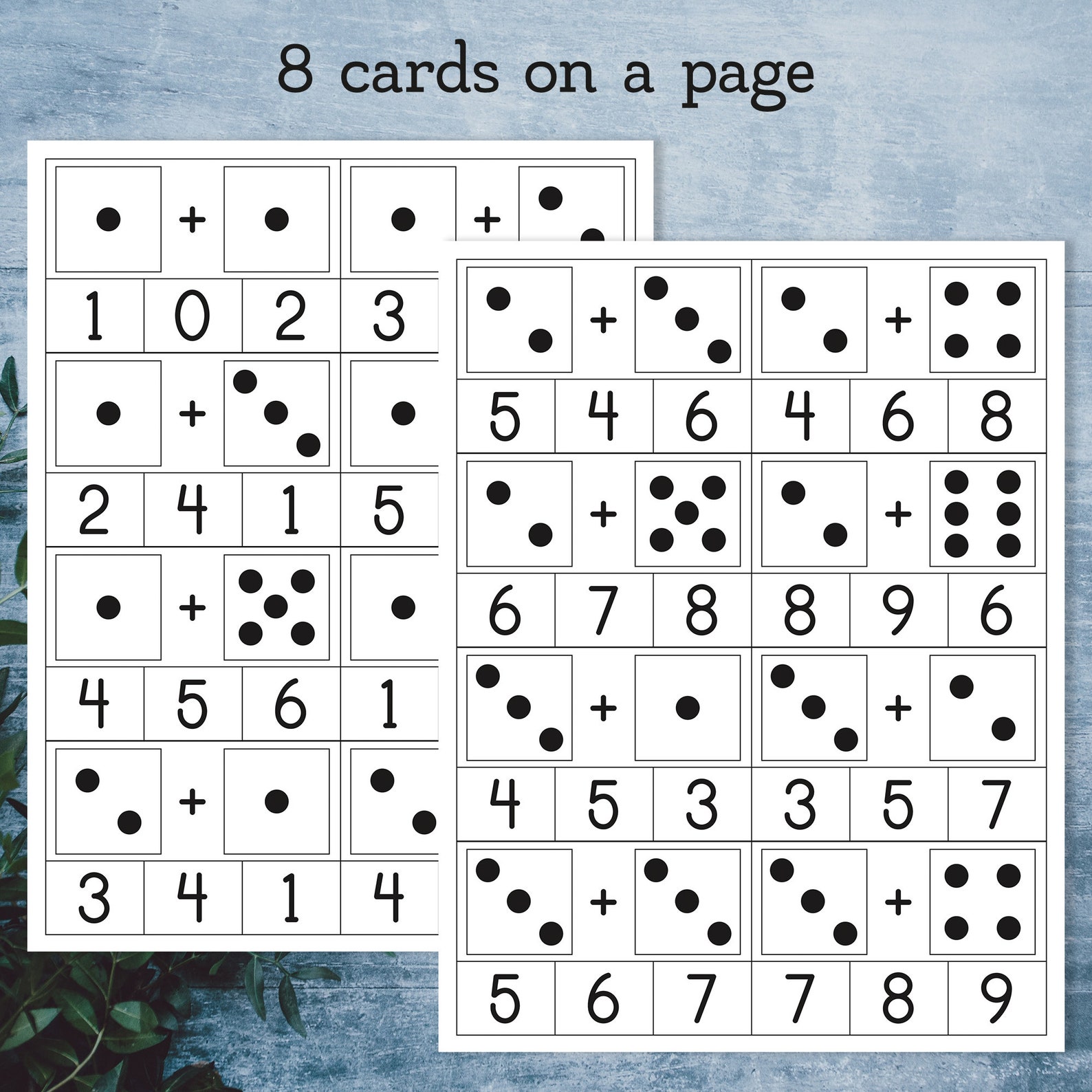 Addition Printable Clip Cards. Preschool Math Worksheets. | Etsy