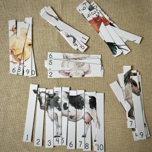 Farm Animal Number Sequence Puzzles 1-10. Preschool Math Printable ...