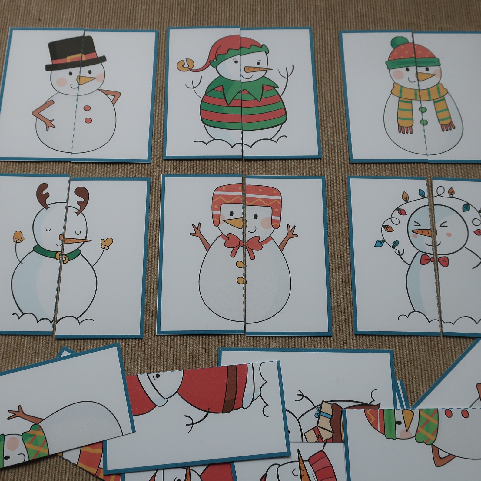 Snowman Printable Puzzles for Toddlers and Preschoolers. | Etsy