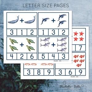 Ocean Count and Clip Cards Addition. Montessori Math Printable ...