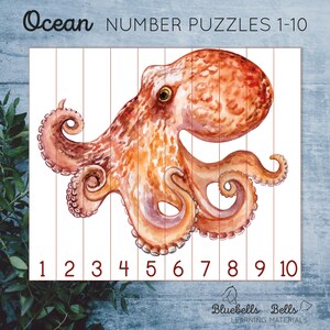 Ocean Animal Preschool Printable Number Sequence Puzzle 1-10 ...
