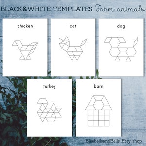 Farm Animals Pattern Blocks Templates. Preschool and Kindergarten Shape ...