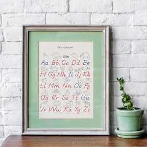 Montessori Phonics Poster D'nealian. Alphabet Printable Classroom. - Etsy