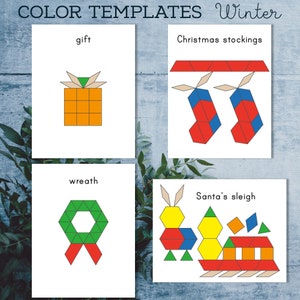 Winter Pattern Blocks Templates. Preschool and Kindergarten Printable ...