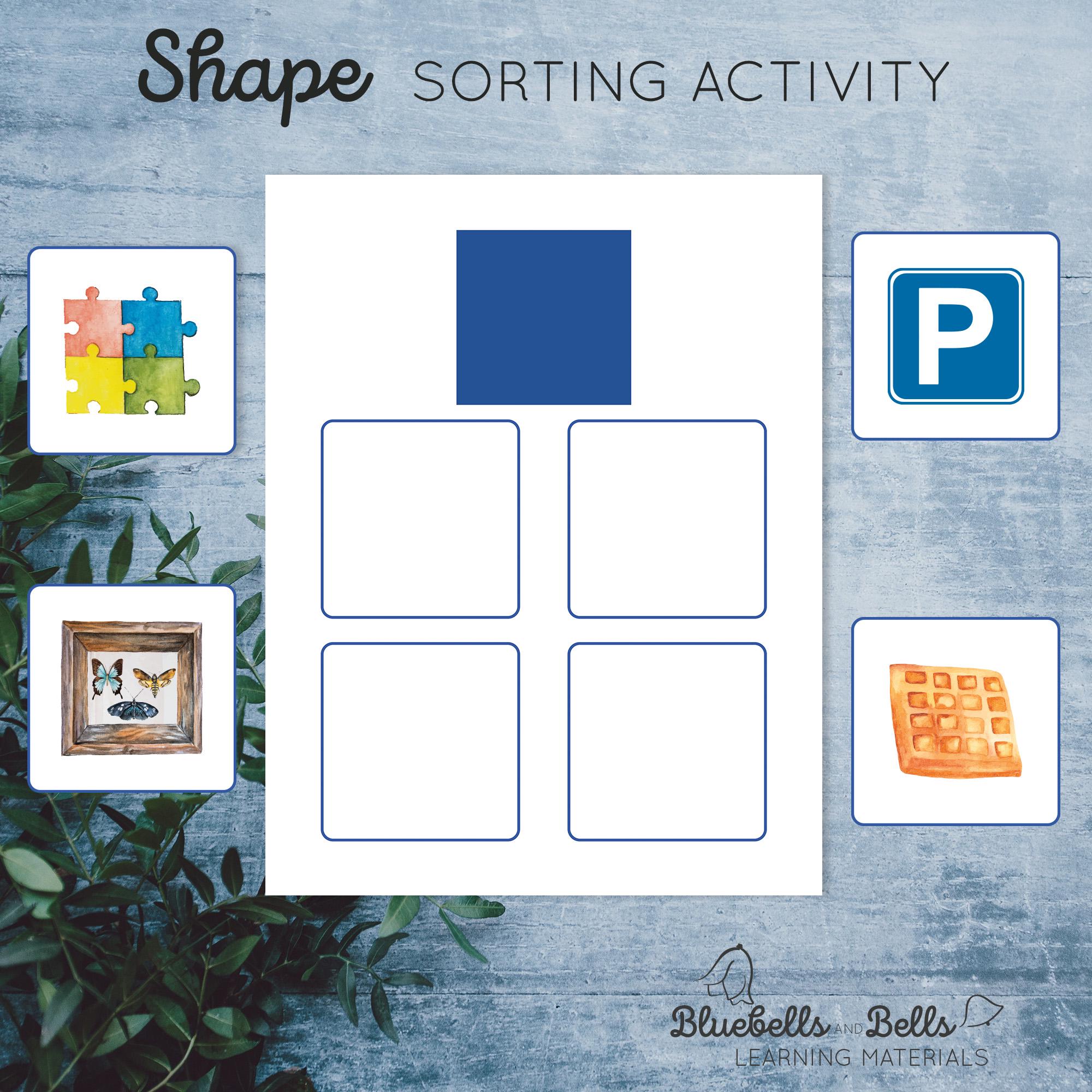 Shape Sorting Activity. Montessori Printable. - Etsy