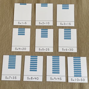 Montessori Bead Bars Multiplication Arrays Cards. Equal Groups ...