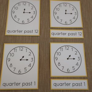 Telling Time Montessori Printable 3 Part Cards. - Etsy