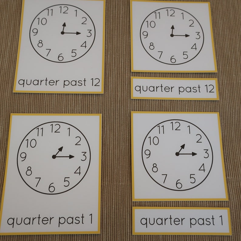 Telling Time Montessori Printable 3 Part Cards. | Etsy