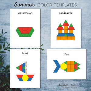 Summer Pattern Blocks Templates. Summer Printable Preschool and ...