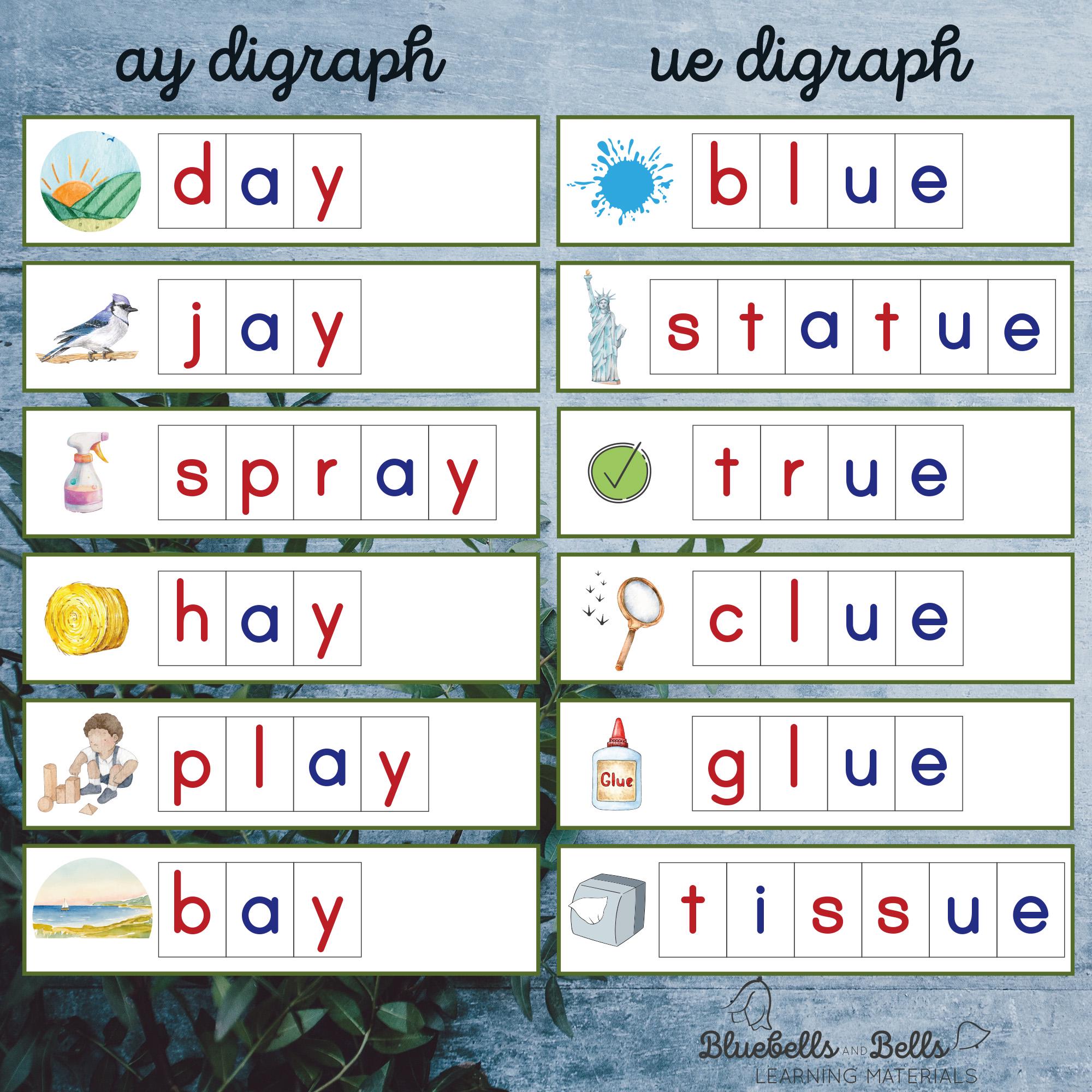 Montessori Moveable Alphabet Green Series Phonogram Cards for Letter ...