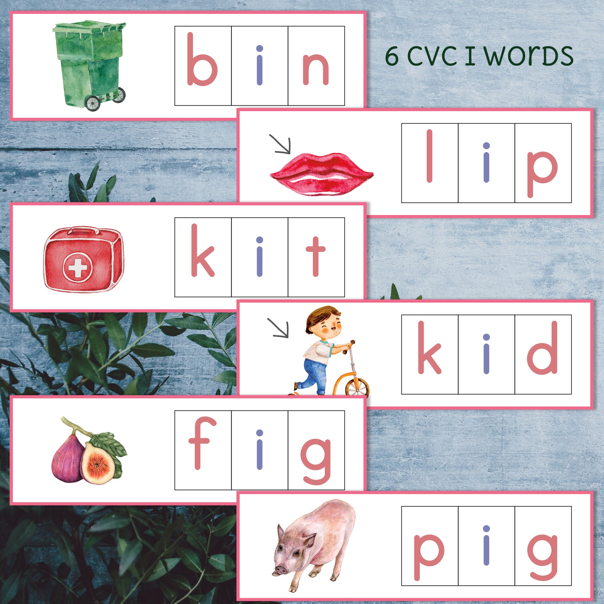 Montessori Printable Moveable Alphabet and CVC Word Matching - Etsy UK