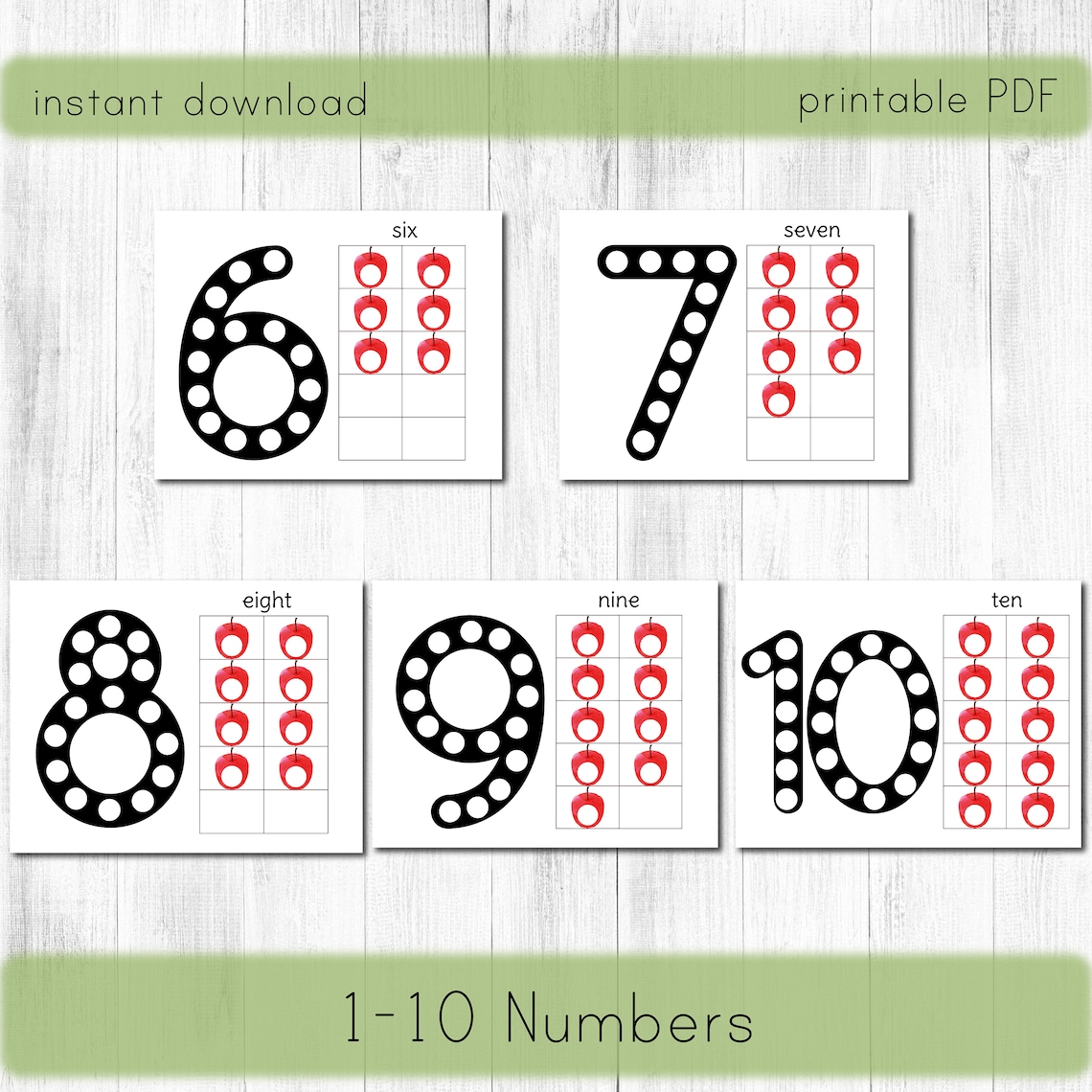 Do a Dot Number Preschool Worksheets. Montessori Counting | Etsy