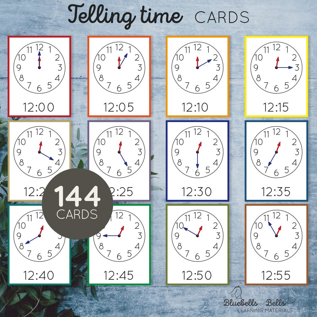 Telling Time Cards. Clock Activity Kindergarten and Elementary School ...