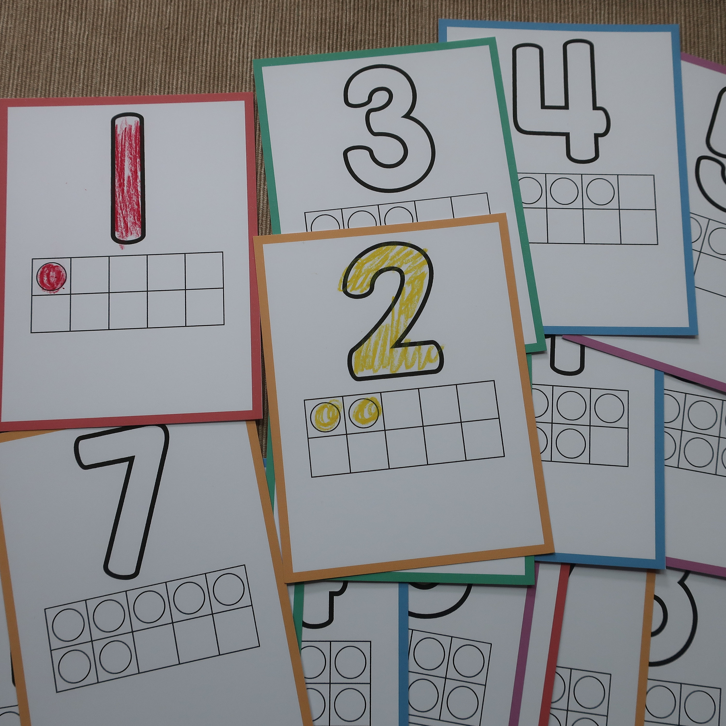 Ten Frames Flash Cards Playdough Mats Count and Clip Cards. - Etsy