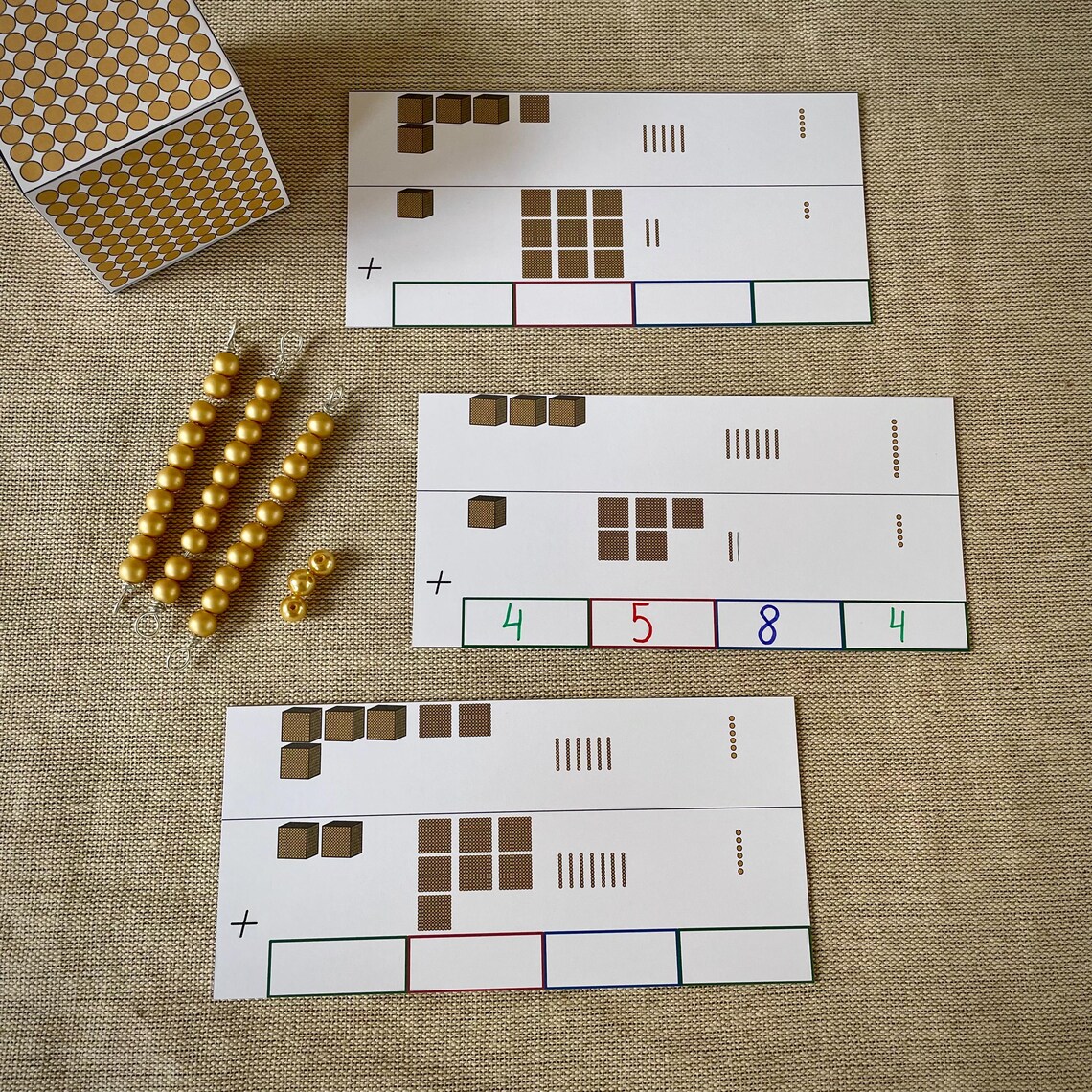 Montessori Golden Beads Addition Dynamic to 9999 Task Cards - Etsy
