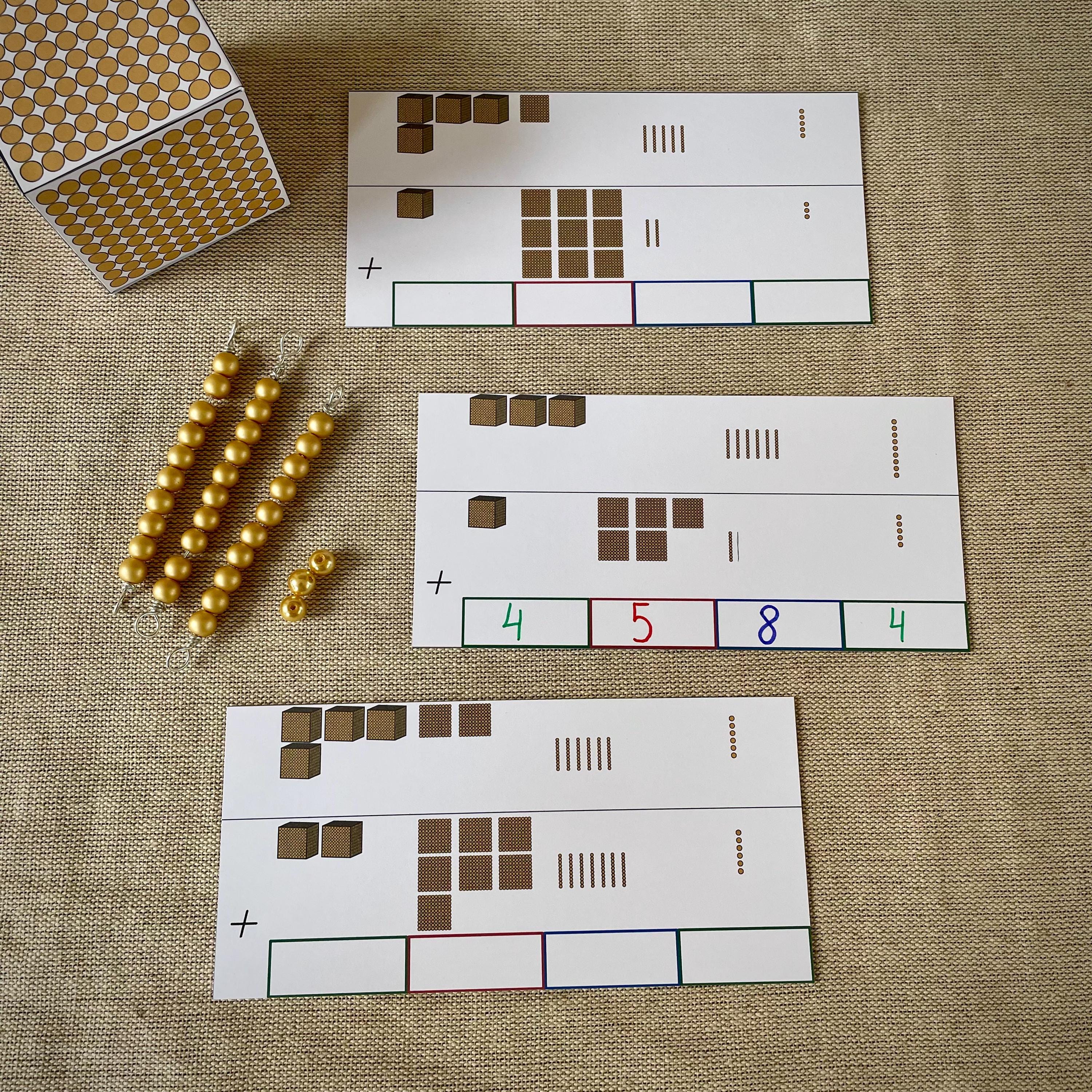 Montessori Golden Beads Addition Dynamic to 9999 Task Cards - Etsy