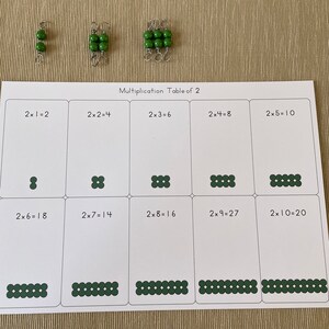 Montessori Bead Bar Multiplication Tables Posters and Worksheets. - Etsy