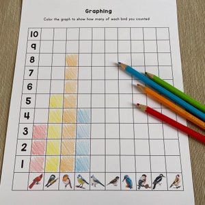 Birds Preschool Graphing. Spring Montessori Math Printable for ...