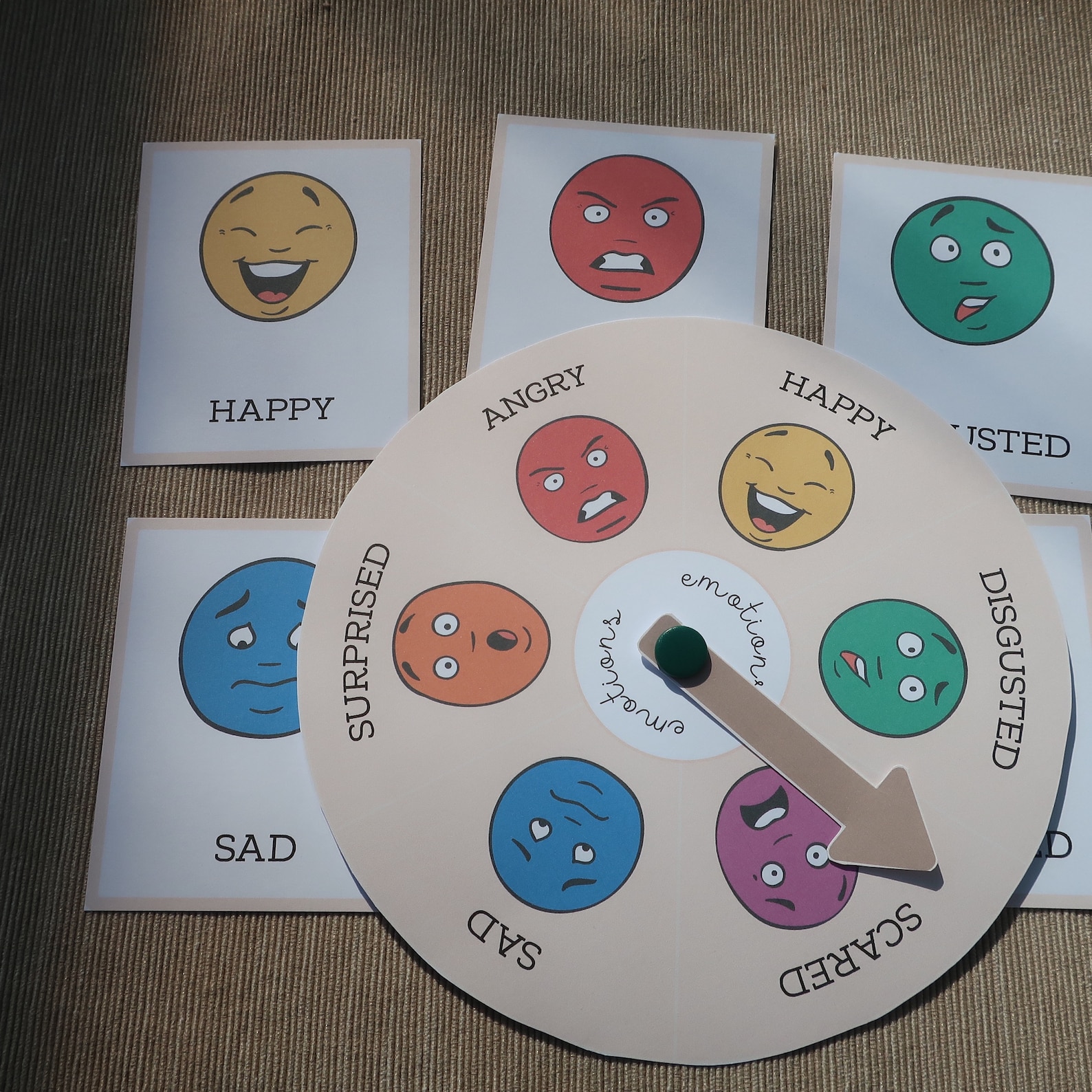 Emotions Cards and Wheel Printable. | Etsy