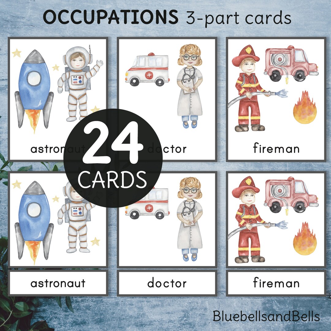 Occupations 3 Part Cards. Montessori Printable Professions Nomenclature ...