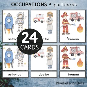 Occupations 3 Part Cards. Montessori Printable Professions Nomenclature ...