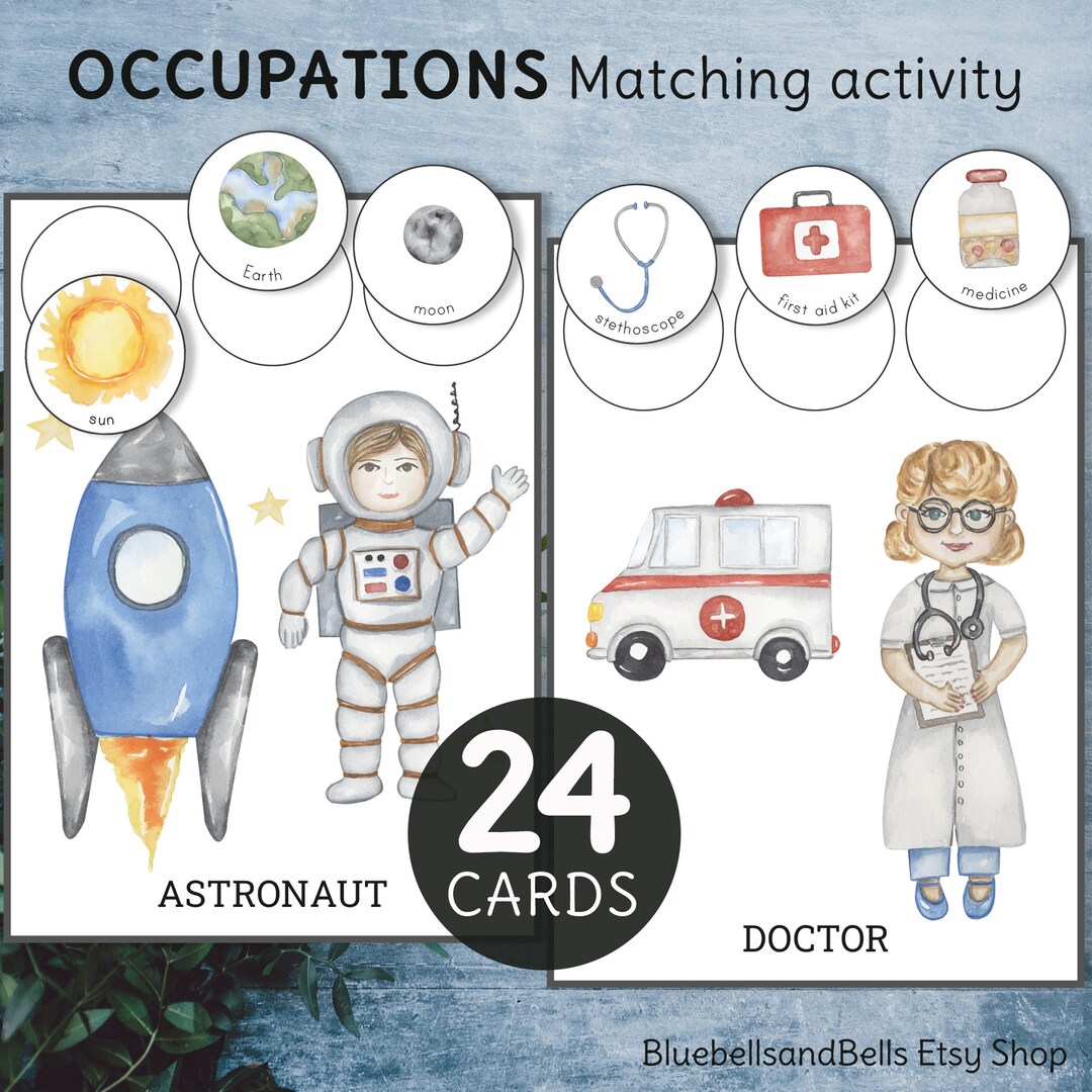 Occupations Cards Matching Activity. Community Helpers Printable ...