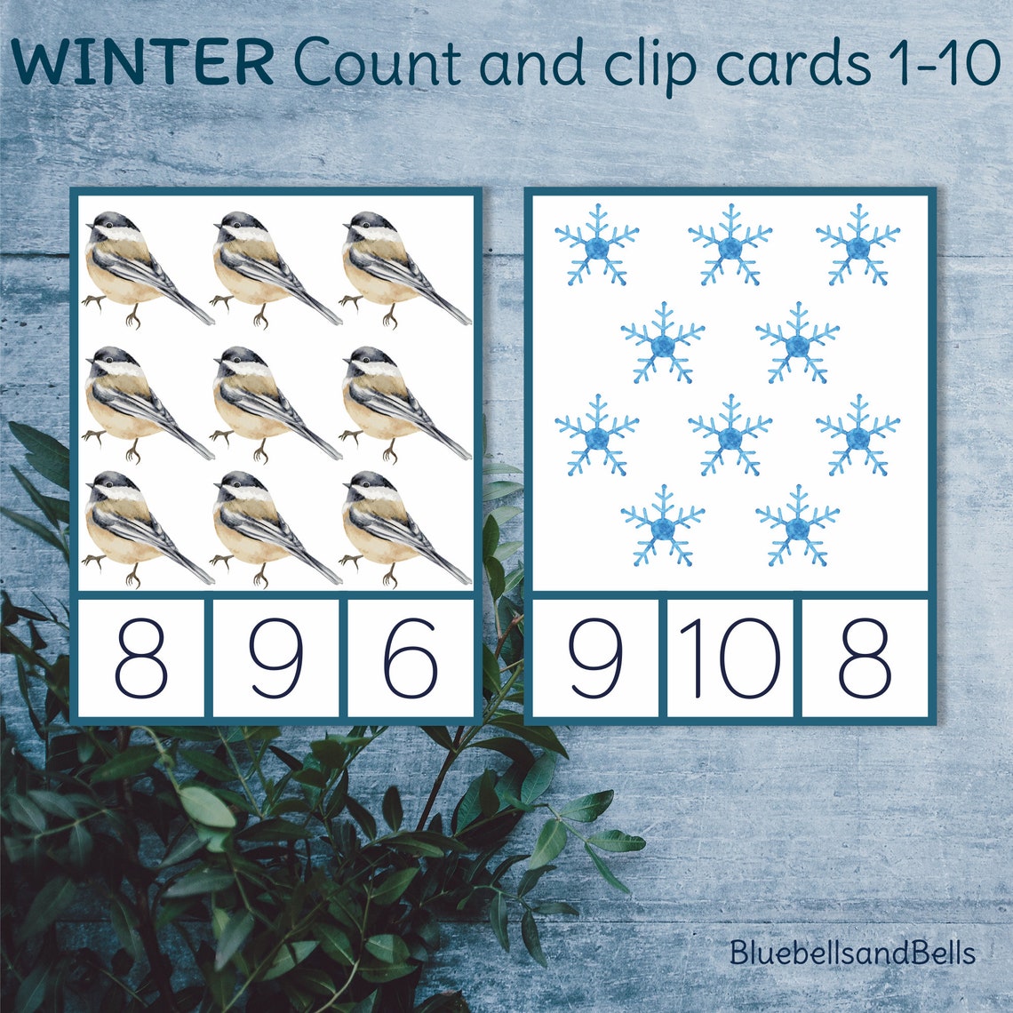 Winter Preschool Printable Count and Clip Cards. Christmas | Etsy