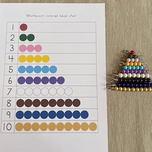 Montessori Colored Bead Stair Printables. Preschool Math Activities ...