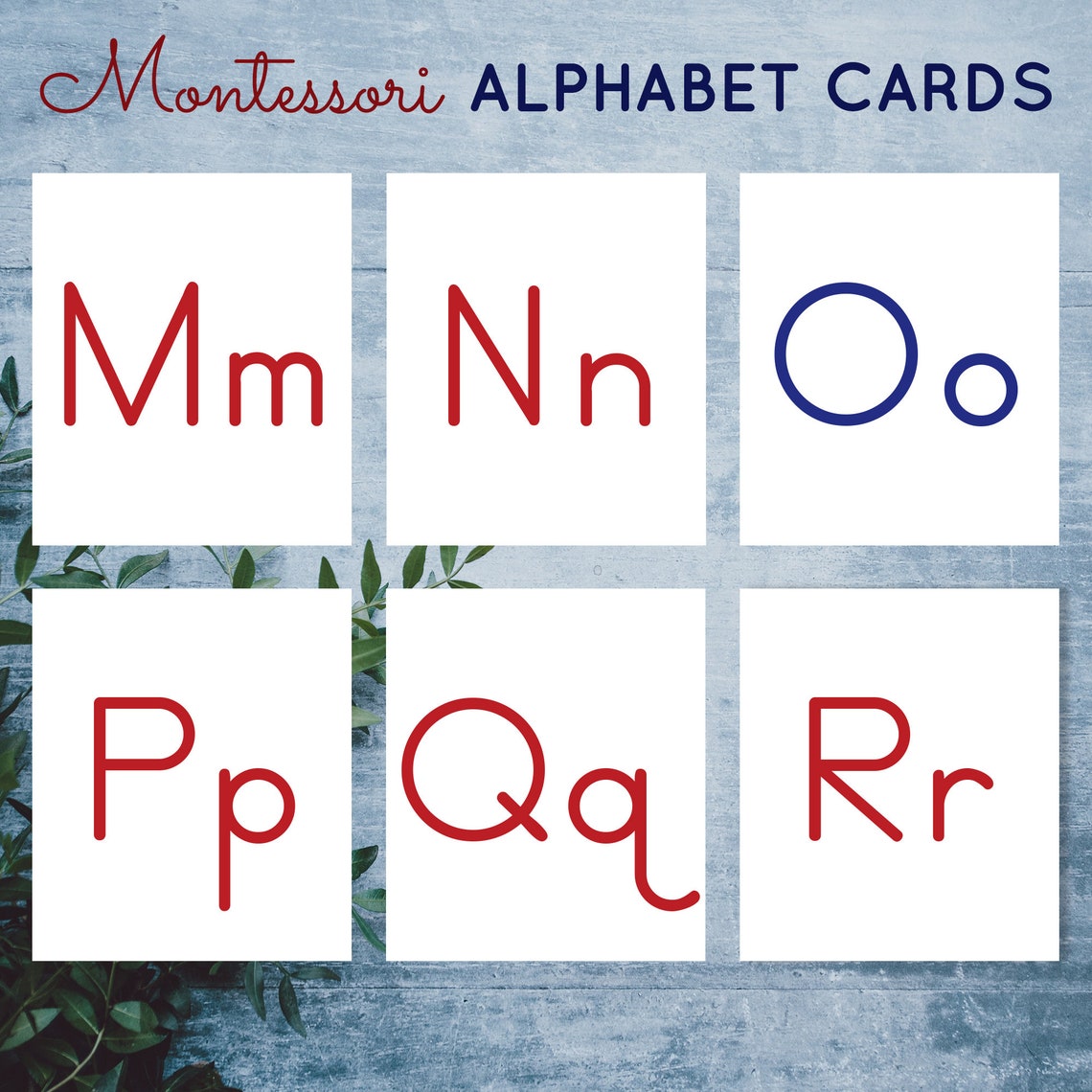 Montessori Alphabet Cards Printable. Letter Flash Cards | Etsy