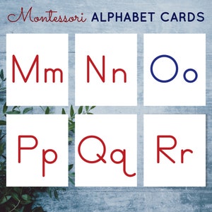 Montessori Alphabet Cards Printable. Letter Flash Cards Digital ...