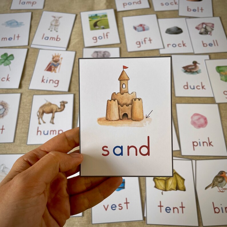Blends Cards. CVCC Words Printable. - Etsy