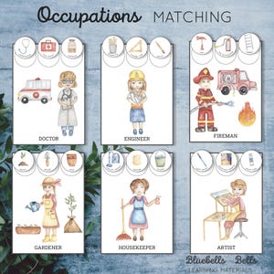 Occupations Cards Matching Activity. Community Helpers Printable ...