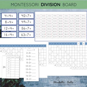 Montessori Division Board Printable Charts, Booklets, Worksheets ...