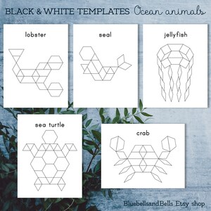 Ocean Animals Pattern Blocks Templates. Preschool and Kindergarten ...