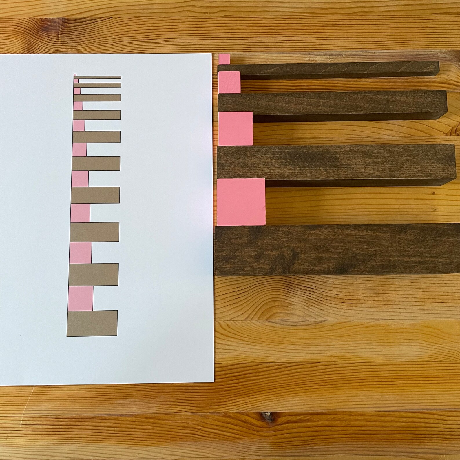 Montessori Pink Tower Brown Stair Pattern Cards Printable. Sensorial ...