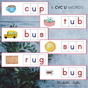 Montessori Printable Moveable Alphabet and CVC Word Matching Cards ...