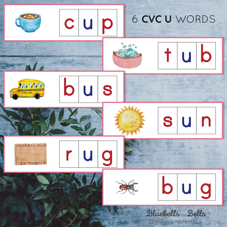 Montessori Printable Moveable Alphabet and CVC Word Matching Cards ...