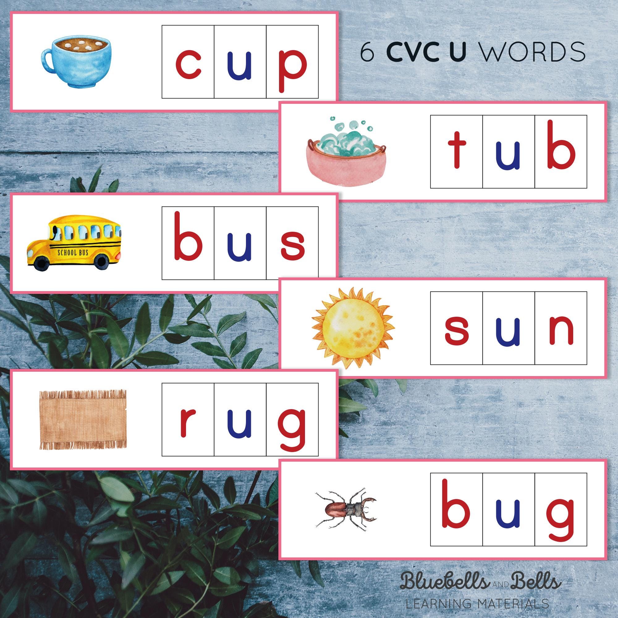 Montessori Printable Moveable Alphabet and CVC Word Matching Cards ...
