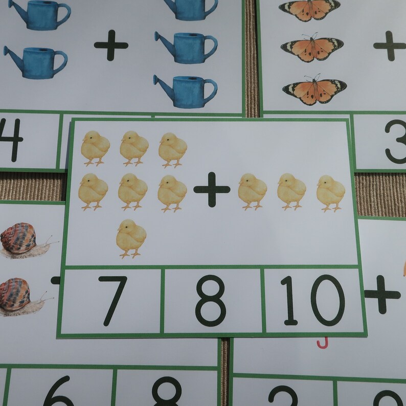 Montessori Spring Printable Addition Clip Cards. Preschool and | Etsy