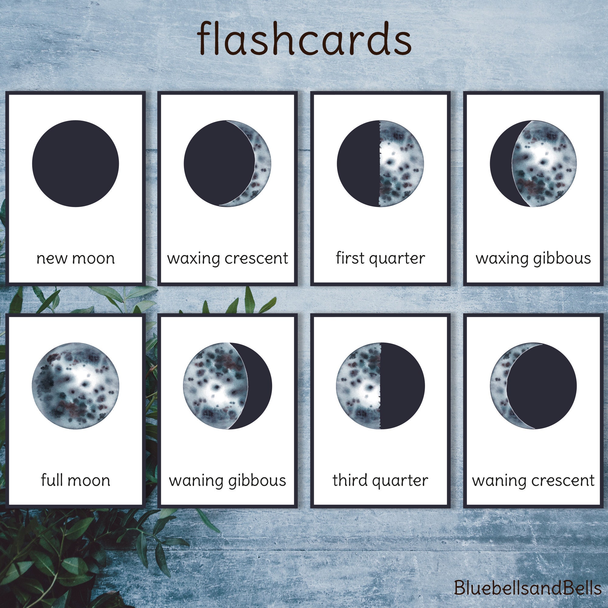Phases of the Moon Printable Poster Matching Activity and | Etsy