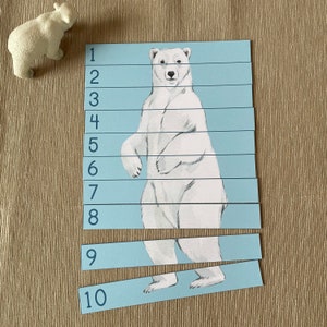 Arctic Animals Preschool Printable Puzzles 1-10. Penguin Number ...