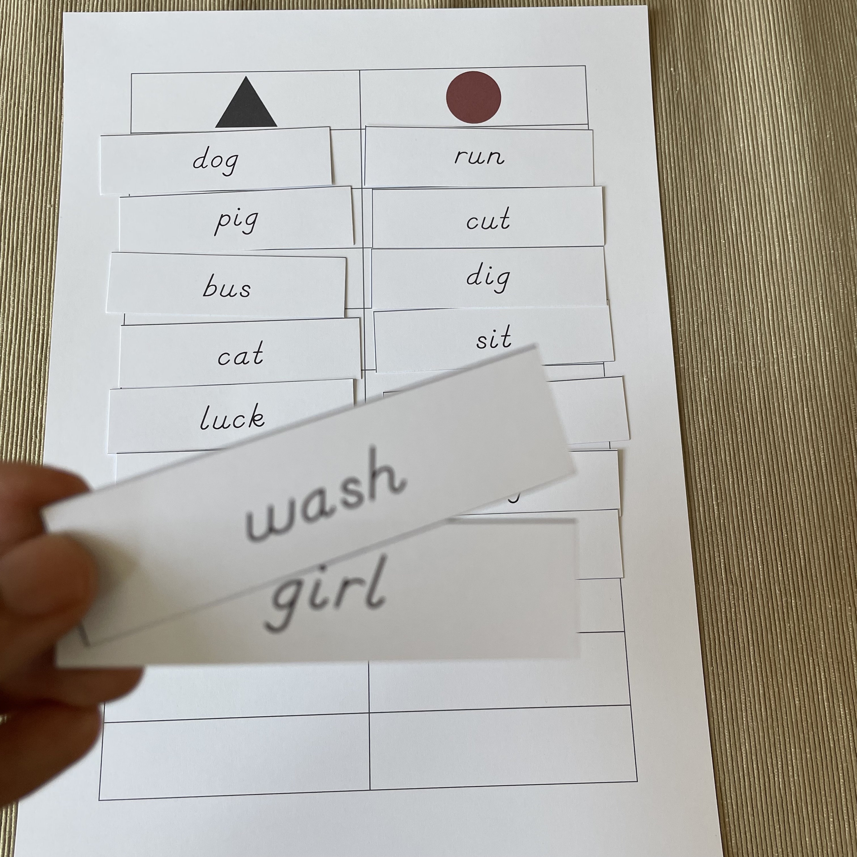 Montessori Parts of Speech Noun and Verb Sorting Activity. - Etsy Canada
