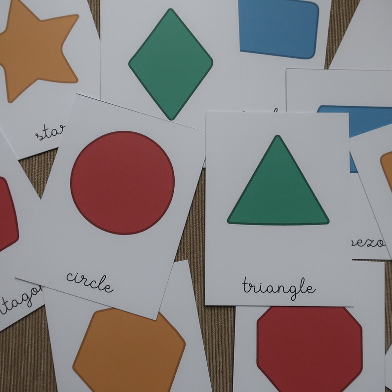 Shapes Flash Cards Printable. Toddler and Preschool | Etsy
