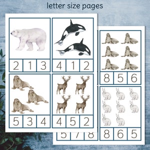 Arctic Animals Count and Clip Cards 1-10. Winter Preschool Math ...