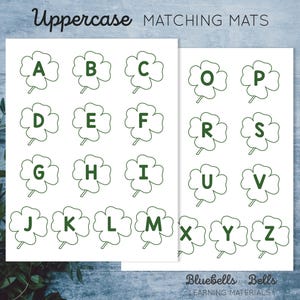 St. Patrick's Day Preschool Printable Letter Matching Activity. Toddler Shamrock Alphabet ...