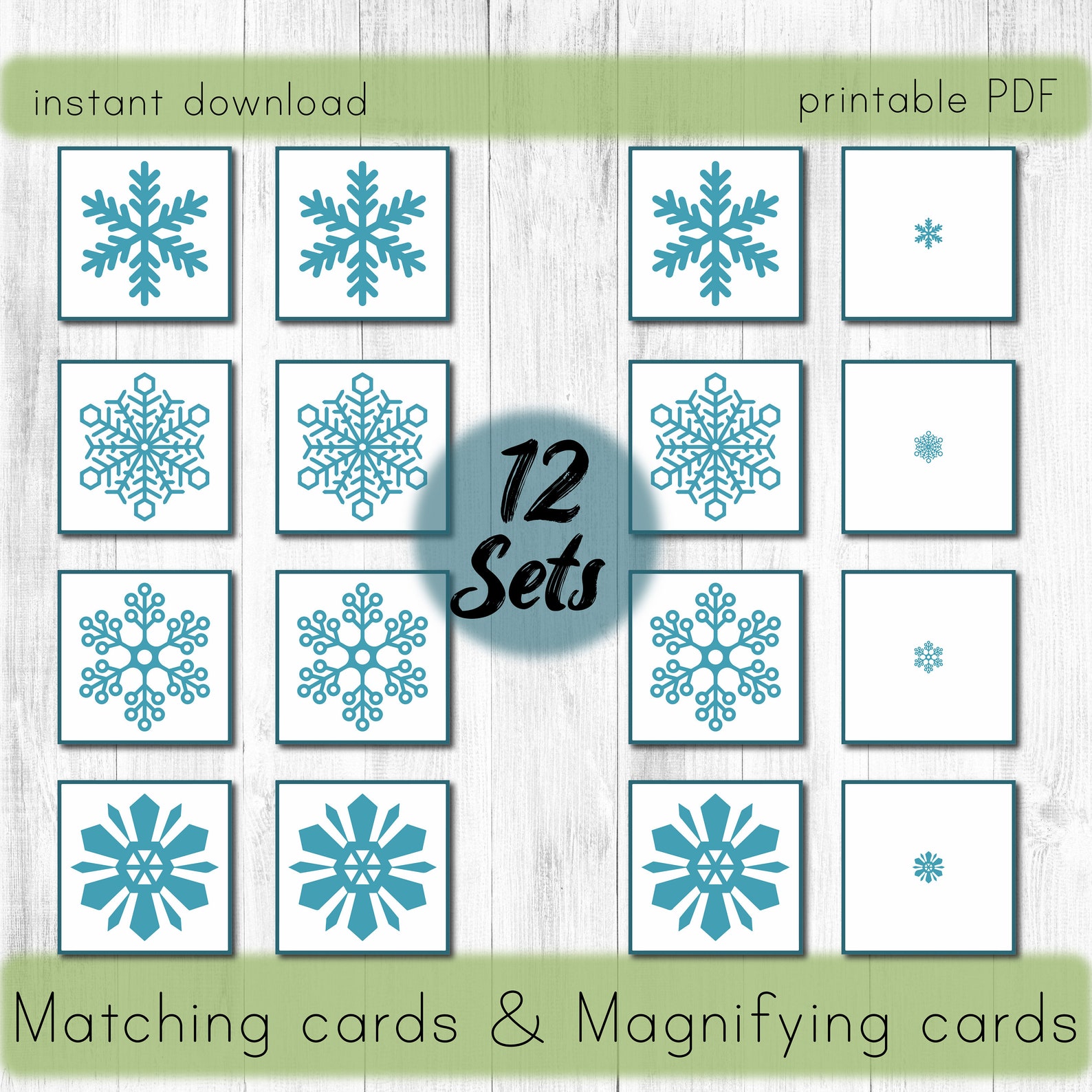 Snowflake Preschool Activities. Montessori Winter Printable. - Etsy