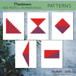 Montessori Printable Red Rods and Number Rods Patterns. Sensorial ...