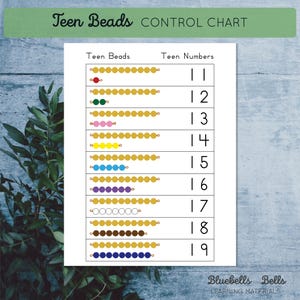 Montessori TEEN Beads and Boards Printable Cards and Worksheets - Etsy