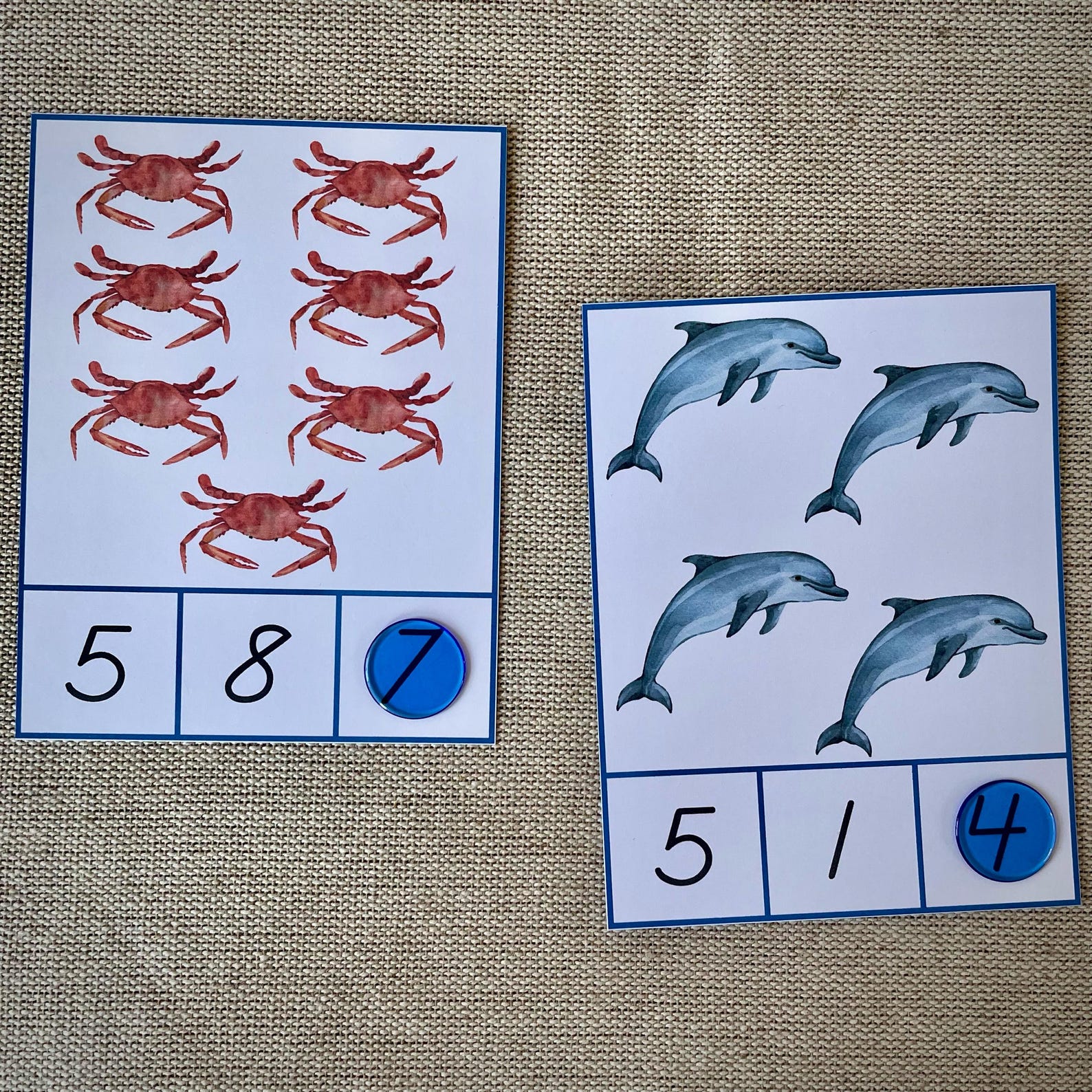 Ocean Animal Count and Clip Cards 1-10. Montessori Printable. - Etsy
