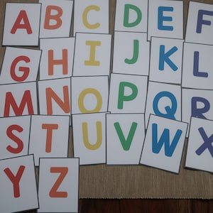 Alphabet Cards. Rainbow Letter Flash Cards Printable. Toddler and ...